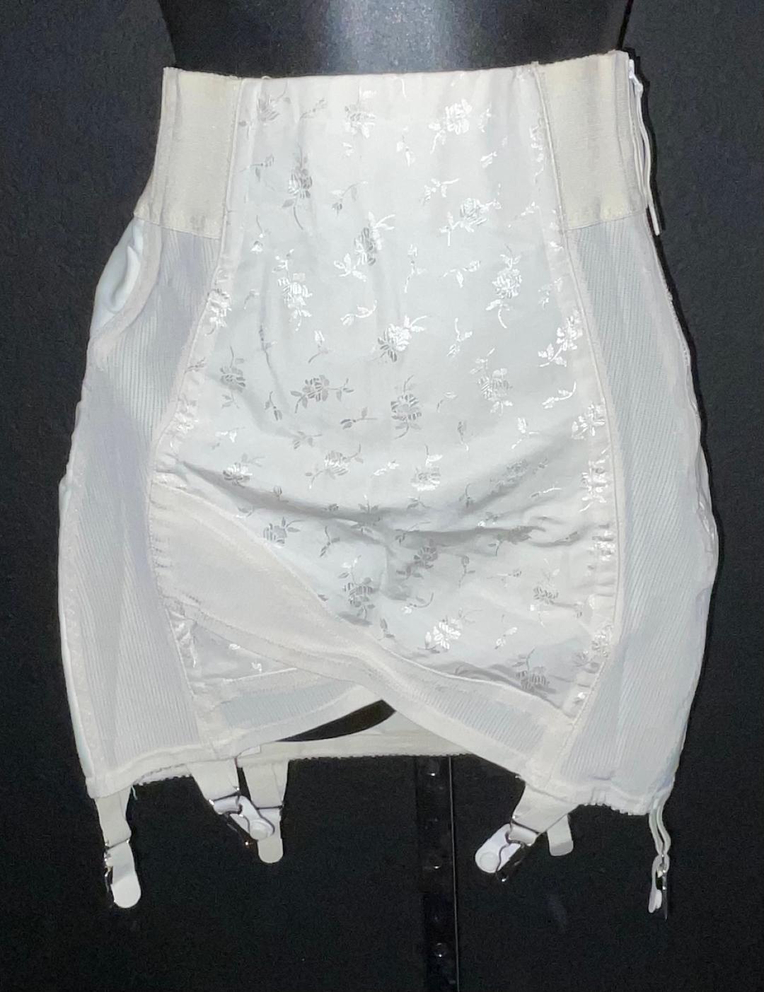 Vintage 1950s Sarong Wide Waistband Ob Open Bottom Girdle W 6 Garters