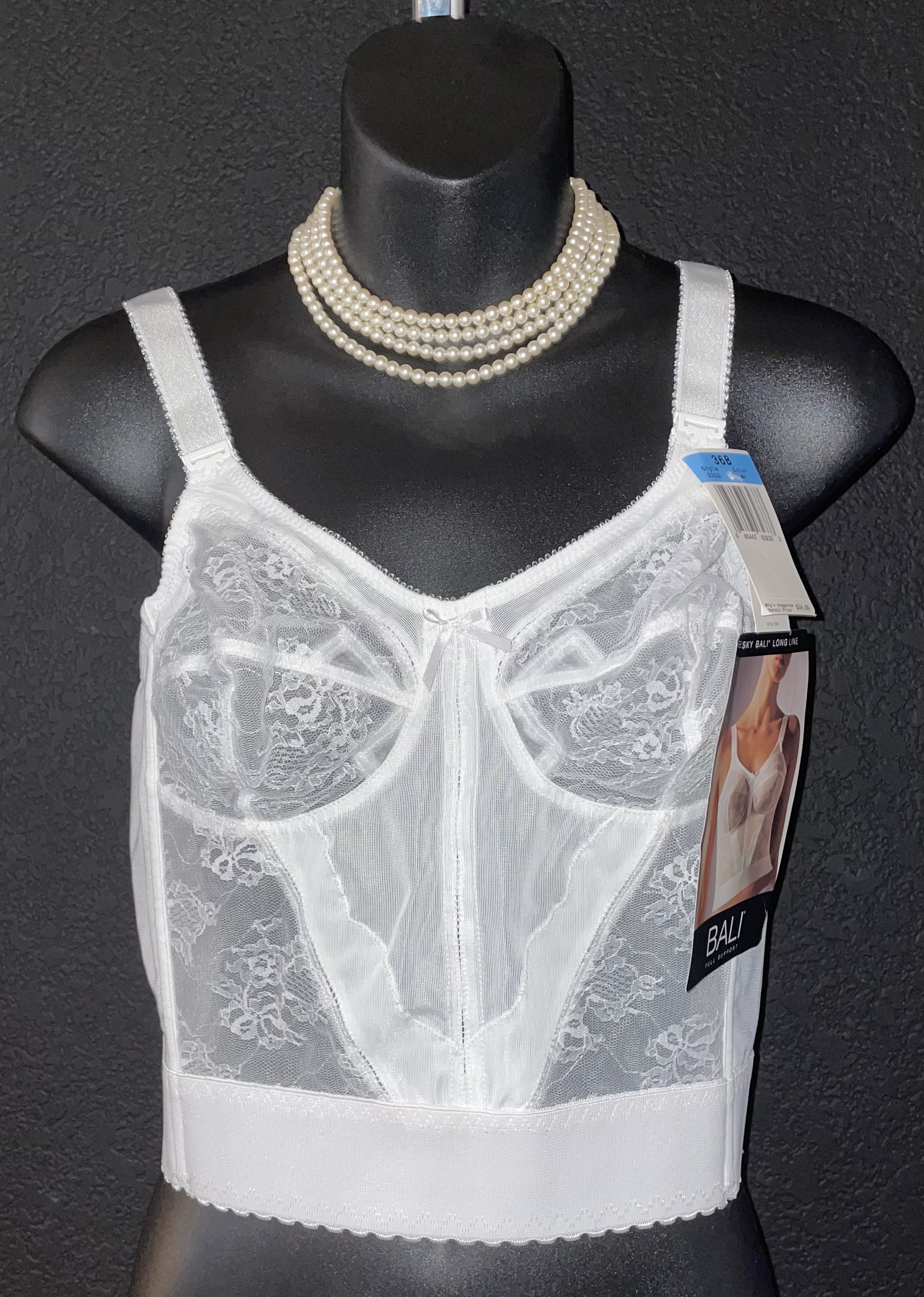 Wedding White Bali's Lace Cup Longline Bra 36B - Style 3300 : Pink Girl ...